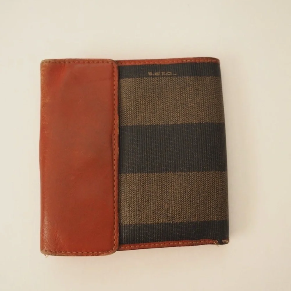 Fendi | Bags | Fendi Pequin Stripe Bifold Wallet Vintage 98s Euc | Poshmark
